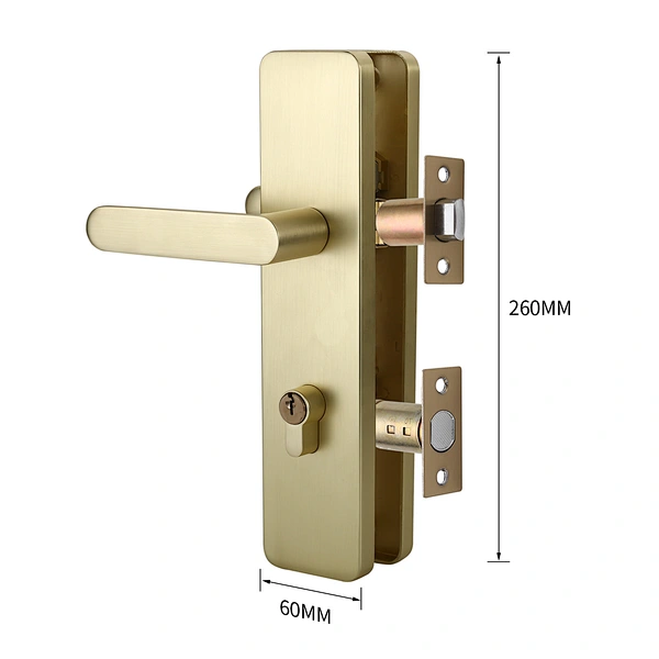 Filta Modern Black Panel Bathroom Door Lock Handle With Plate